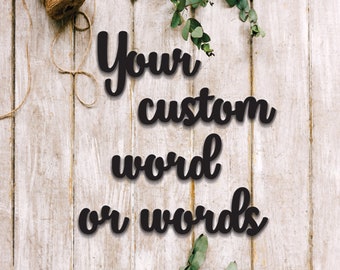 Custom Script Word Personalized Wood Sign Wooden Name - Etsy