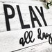 PLAY All Day Playroom Kids Sign Decor, Toy Room Wall Sign Wood Wall Art ...