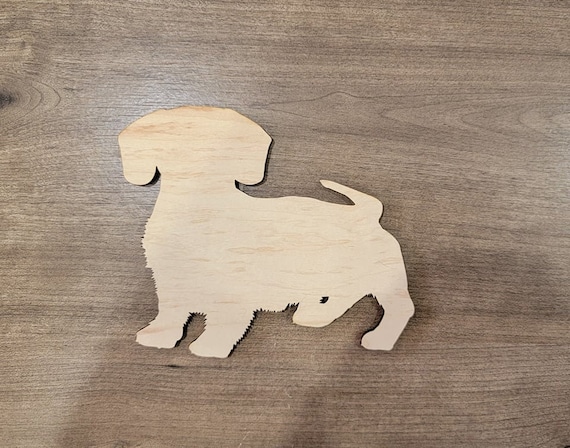 Arts Crafts DIY Projects Wooden Dachshund Blank Unfinished Dachshund ...