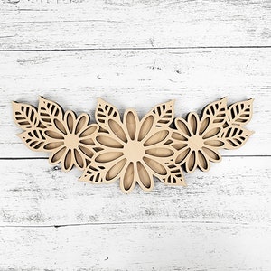 Wood Floral Cut Out, Flower Shapes, Wooden Floral Pattern for Wood ...