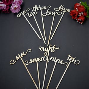 Table Numbers. Wedding Table Numbers. Stand Alone Table Numbers With ...