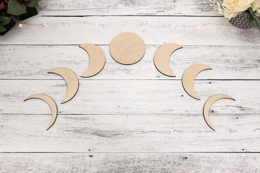 Moon Phase Wood Blanks for Home Decor, Crafts, or DIY Sign Making ...