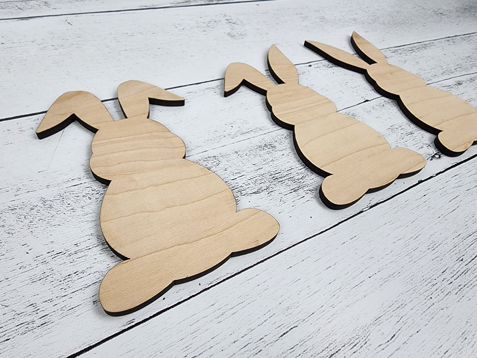 Easter Bunny Trio Wood Shapes Wooden Rabbit Blank Unfinished - Etsy