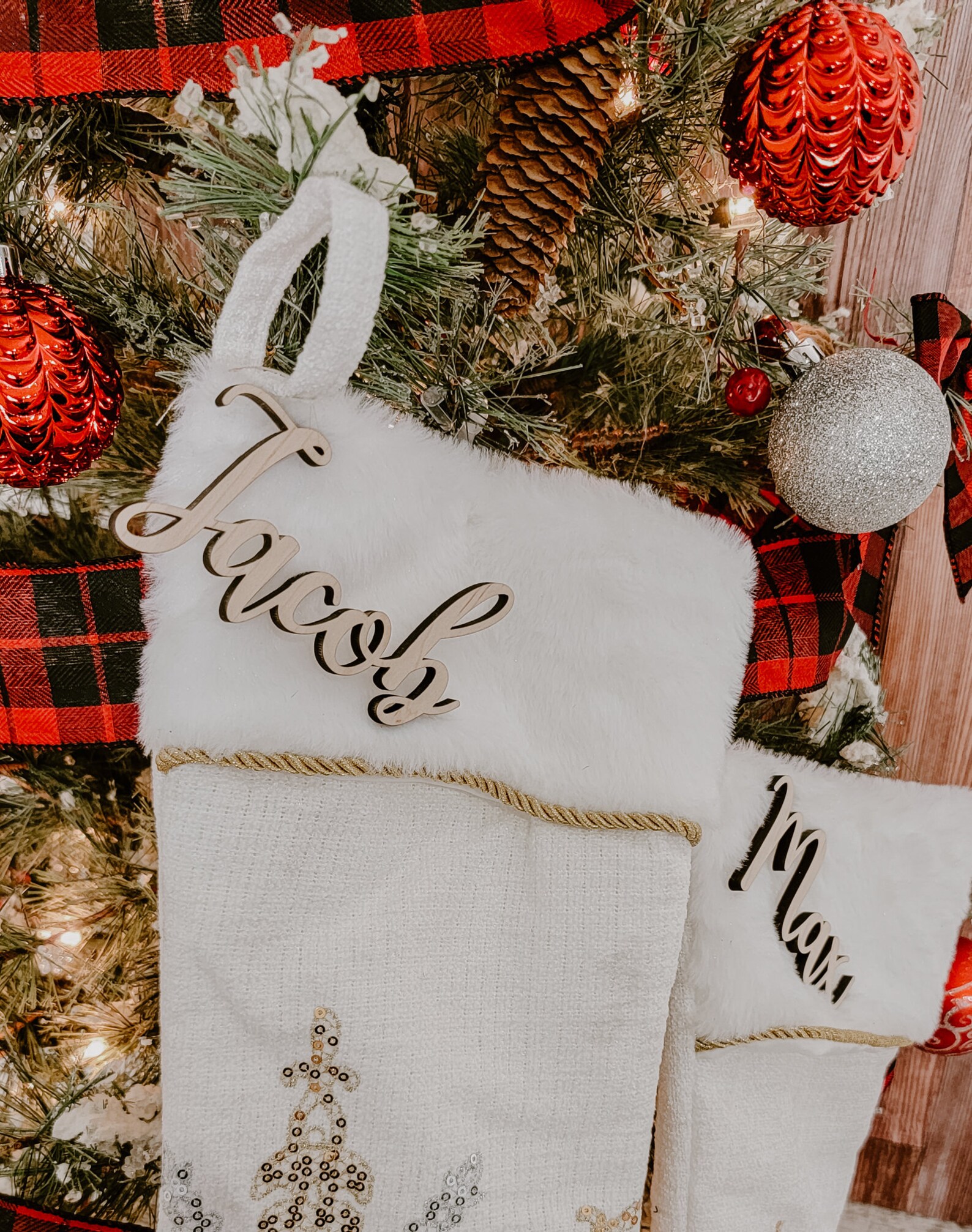 Christmas Stocking Name Tag Signs Kids Personalized - Etsy