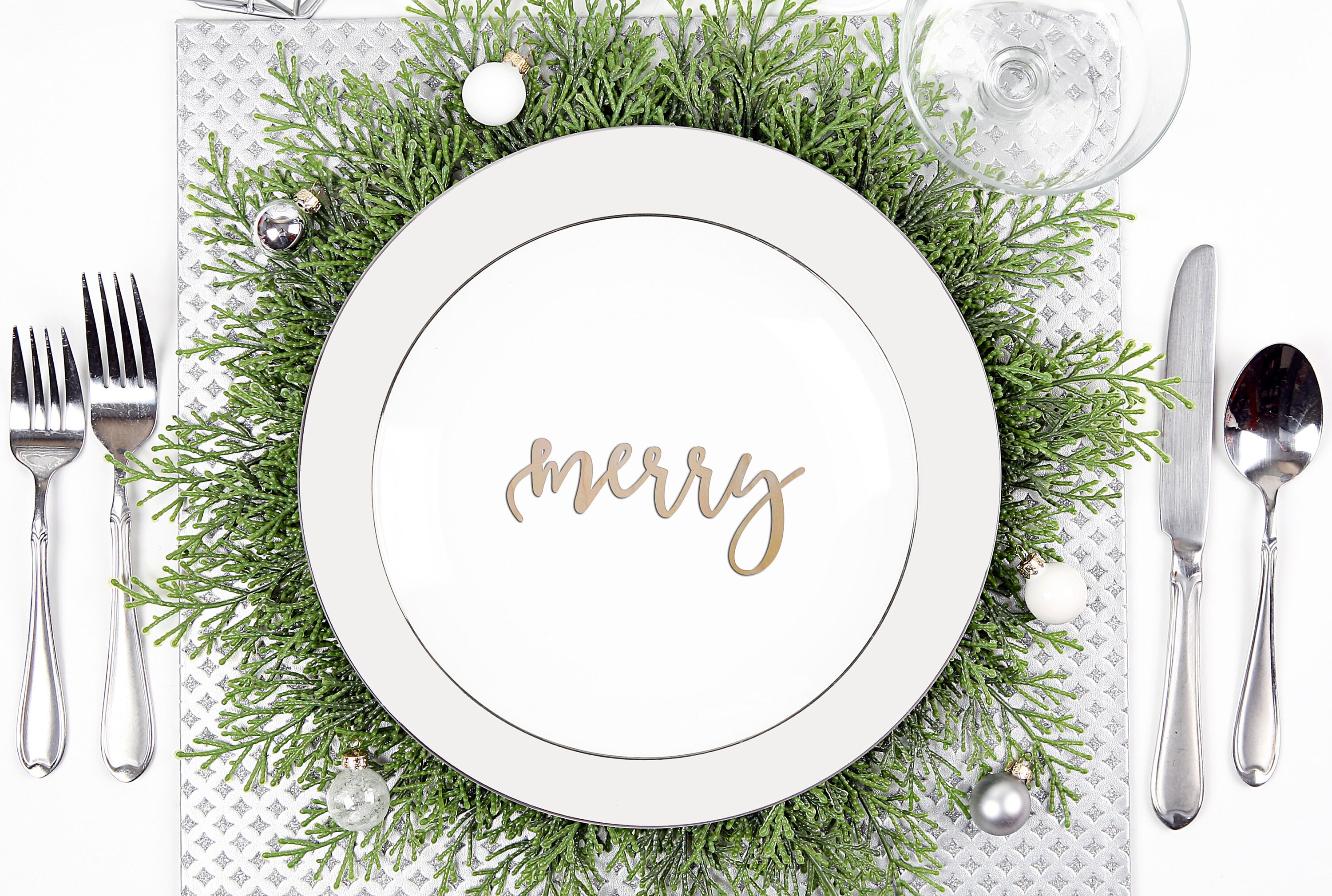 Merry Place Cards, Christmas Plate Cards, Christmas Wooden Word ...