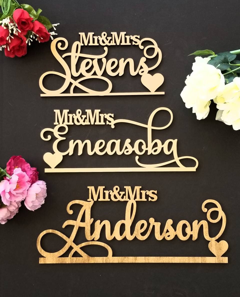 Custom Wedding Sign Personalized Mr & Mrs Wedding Name Sign - Etsy
