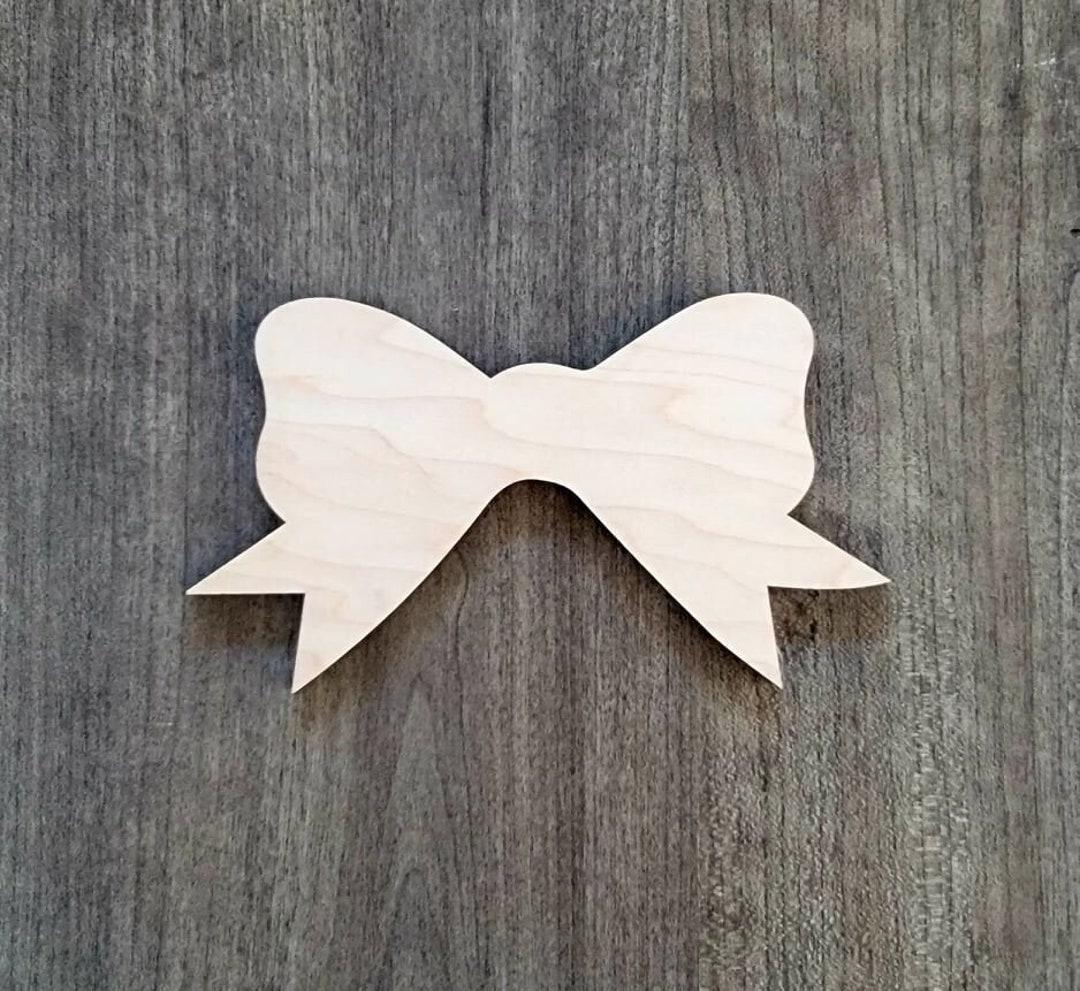 Bow Wood Shape, Wooden Bow Shape Blank, Unfinished Bow, Shapes for ...