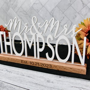 Wedding Decor Centerpieces Mr and Mrs Sign Decorations, Sweetheart ...