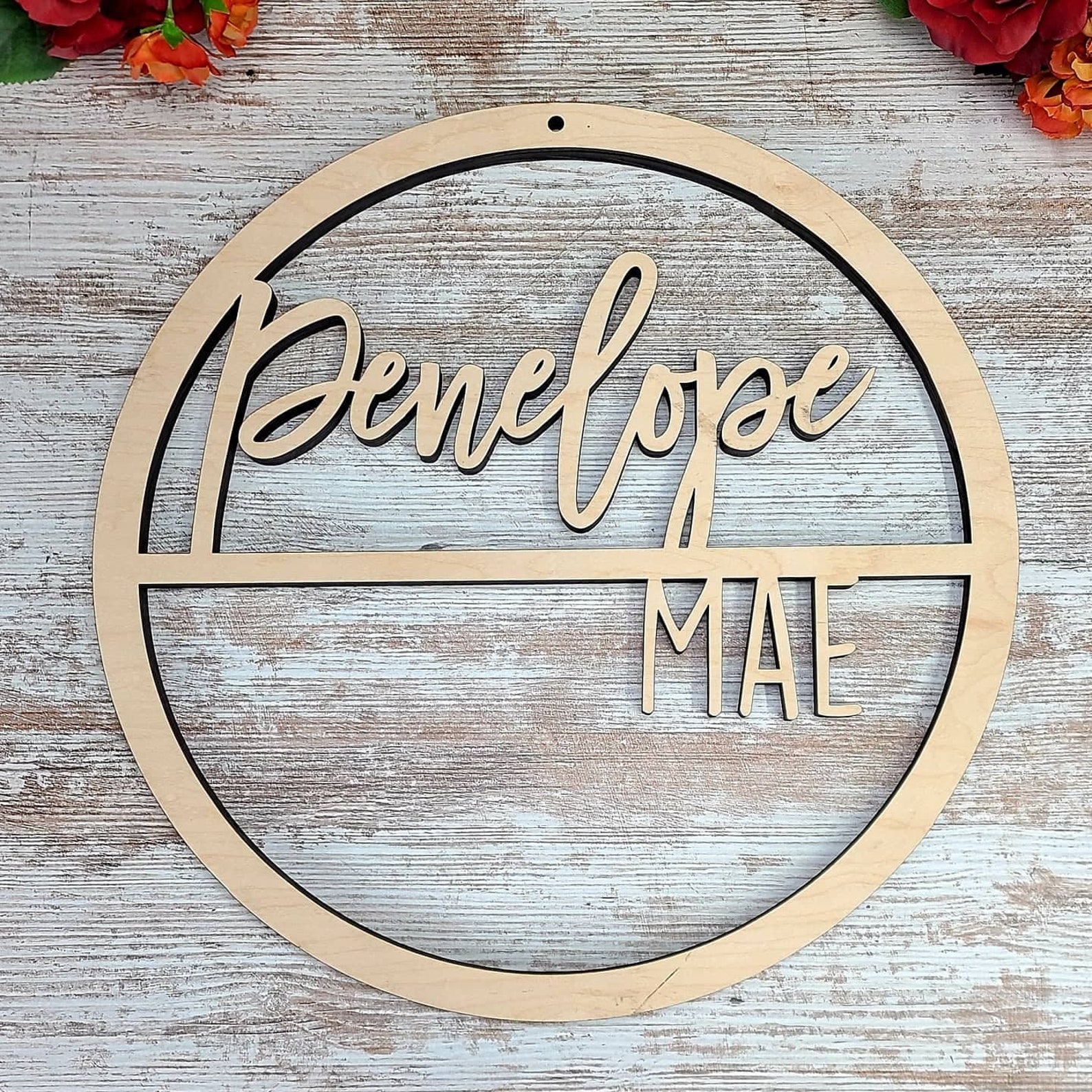 Custom Name Sign, First & Middle Name. Personalized Circle Name Sign ...