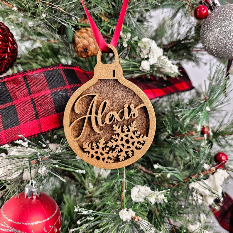 Custom Stocking Name Tags, Wooden Christmas Ornaments Personalized With ...
