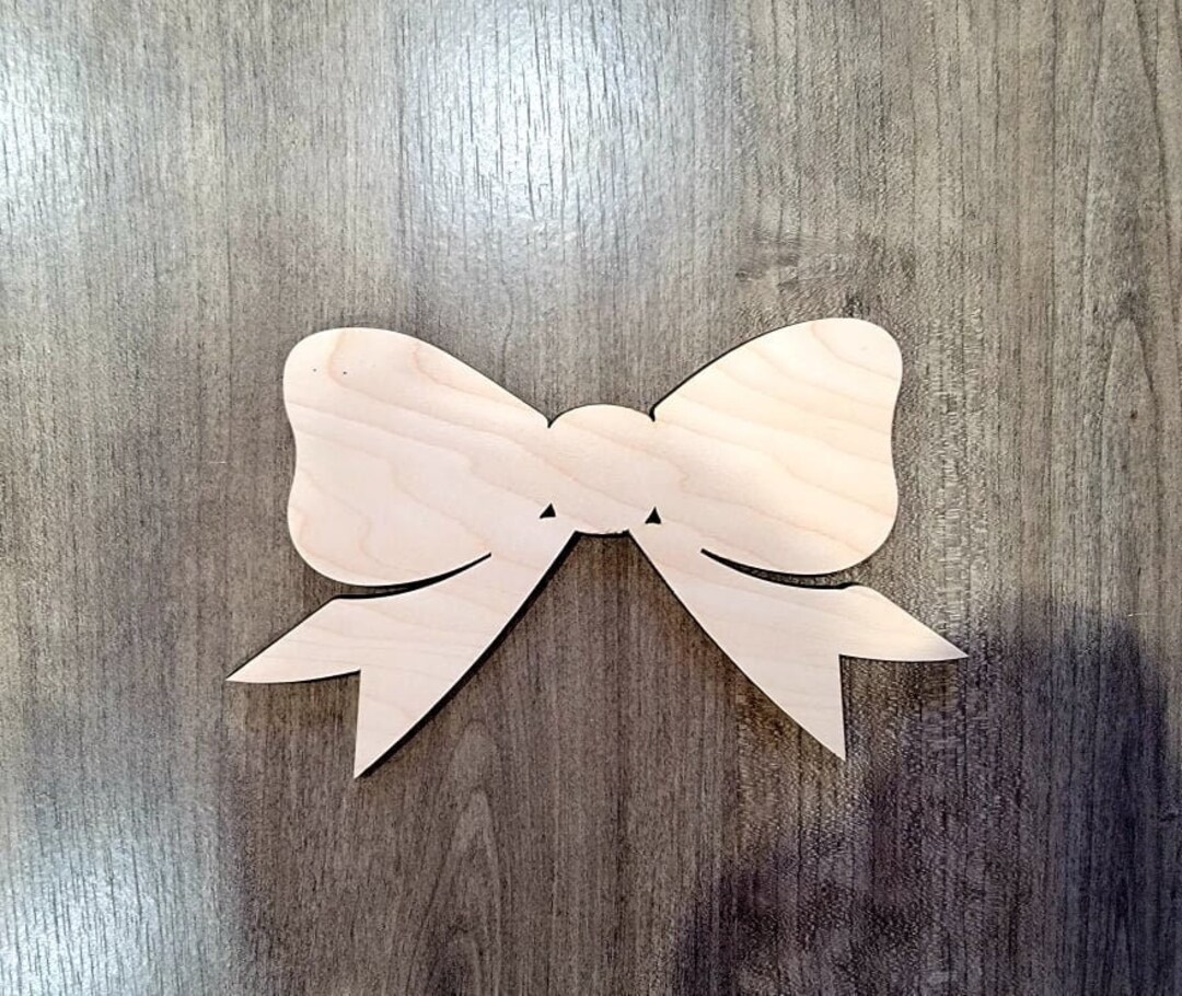 Bow Wood Shape, Wooden Bow Shape Blank, Unfinished Bow, Shapes for ...