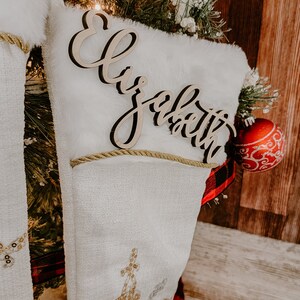 Stocking Name Tags, Wooden Cutouts, Kids Wooden Name Ornaments ...