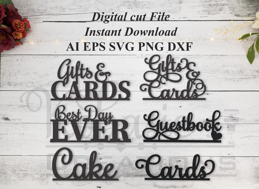 Wedding Table Sign Bundle Vector Cut File, SVG, DIY Wedding Decor ...