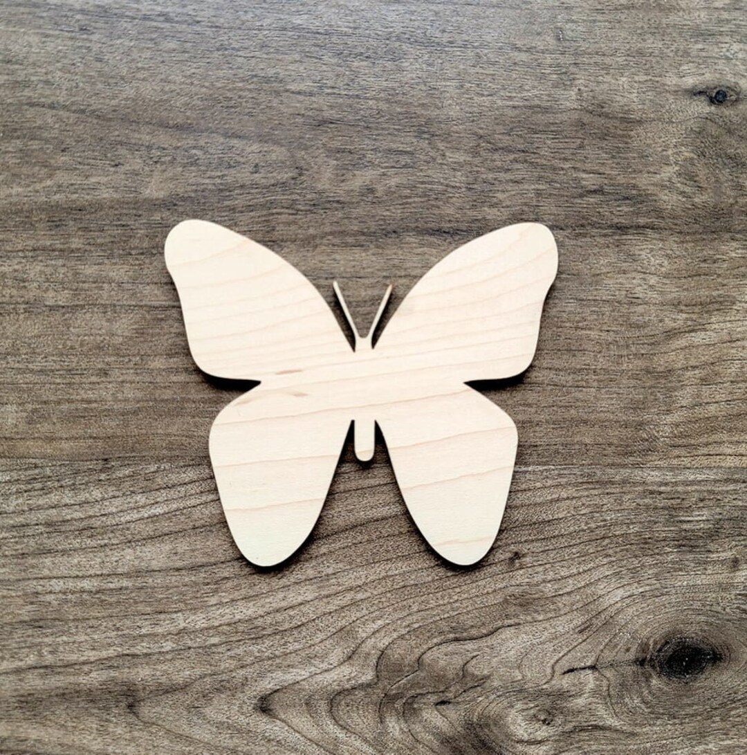 Butterfly Wood Shape, Wooden Butterfly Shape Blank, Unfinished ...