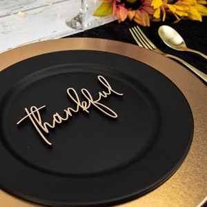 Thankful Place Cards, Thanksgiving Table Plate Settings, Thankful Wood ...