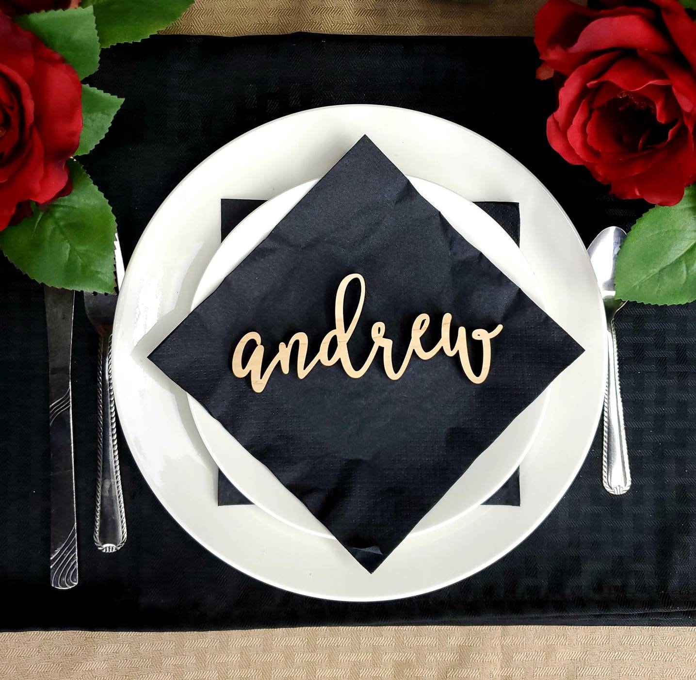 Name Place Cards Wedding Plate Name Place Setting Wooden - Etsy