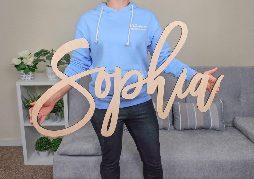 Custom Wooden Name Sign, Personalized Cut Out Letters for Kids Nursery ...