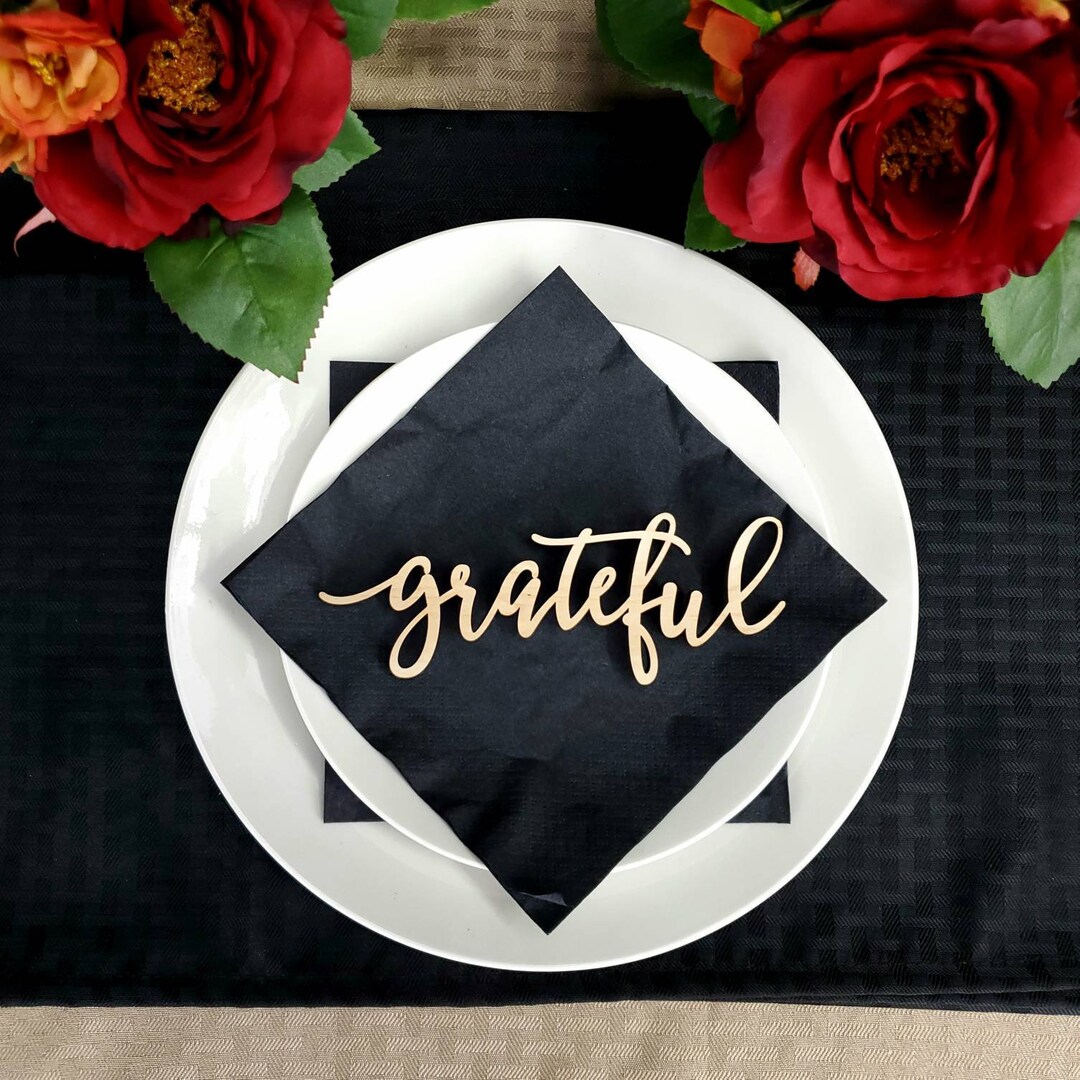 Grateful Place Cards, Grateful Sign, Thanksgiving Table Setting ...