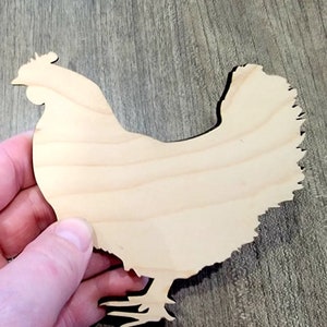 Chicken Wood Shape, Wooden Chicken Shape Blank, Unfinished Chicken ...