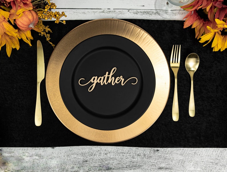 Gather Place Cards Thanksgiving Table Plate Settings Gather - Etsy