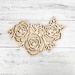 Wood Floral Rose Cut Out, Flower Shapes With Leaves, Wooden Floral ...
