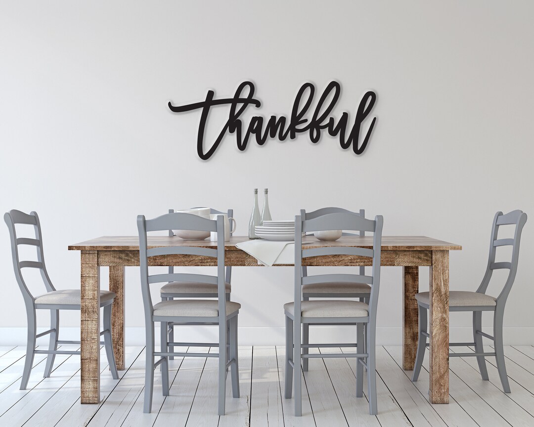 Thankful Sign, Thankful Wood Sign, Thankful Wall Decor, Thanksgiving ...