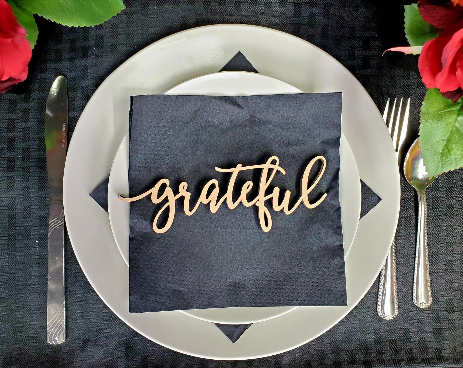 Grateful Place Cards, Grateful Sign, Thanksgiving Table Setting ...