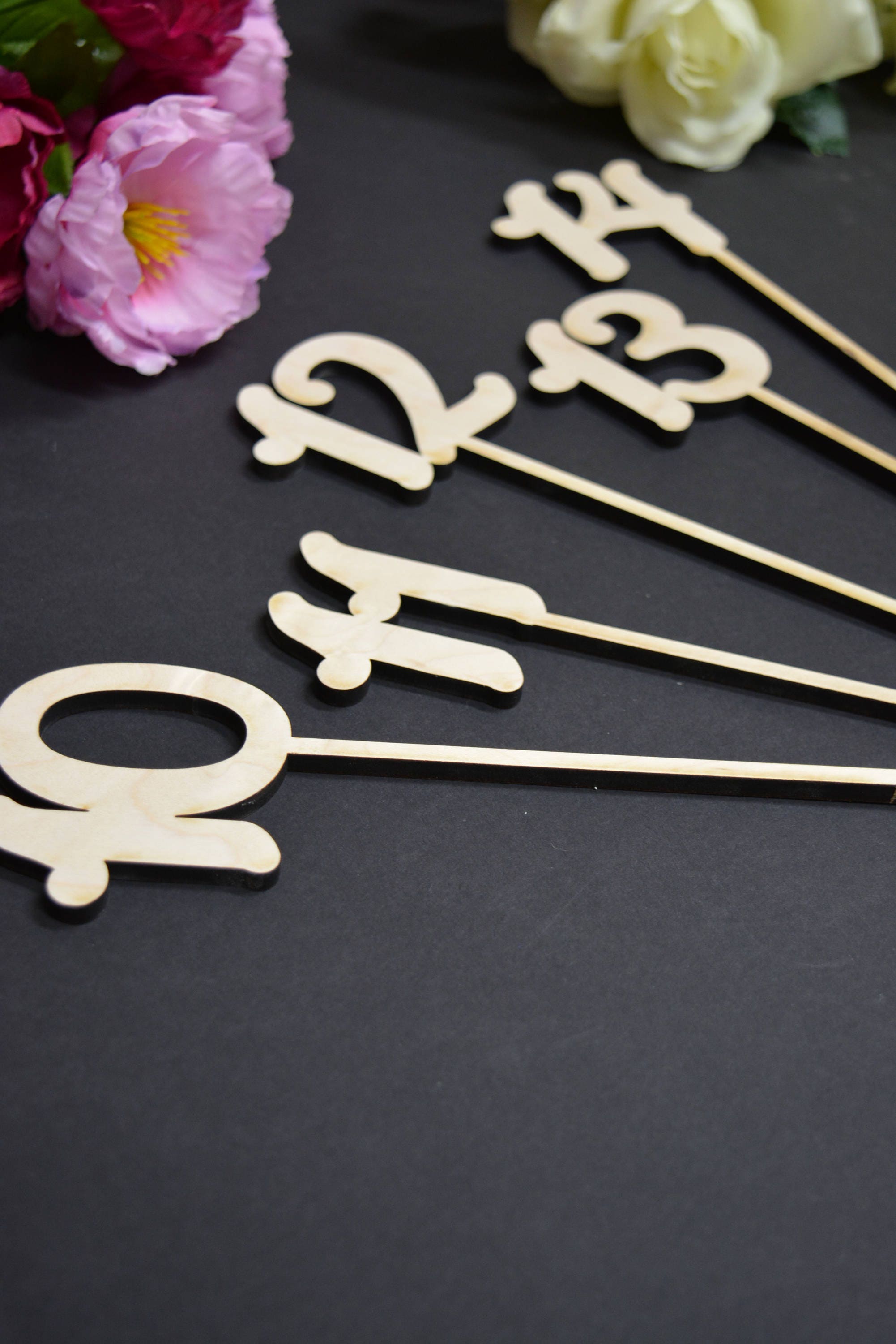 Wedding Table Numbers on Sticks / Attached Stakes. Wooden - Etsy