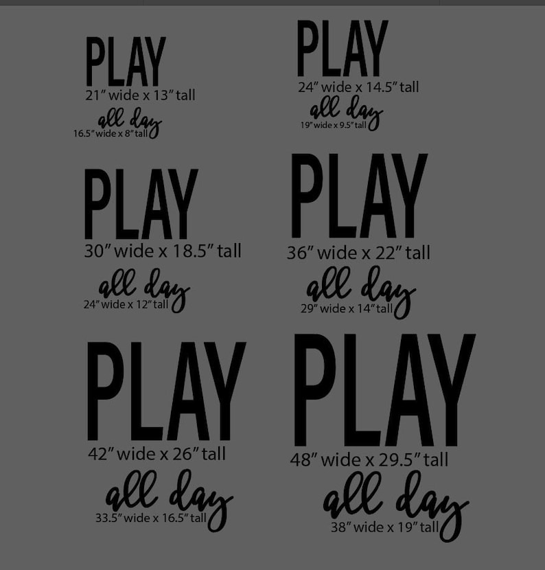 PLAY All Day Playroom Kids Sign Decor Toy Room Wall Sign Wood - Etsy