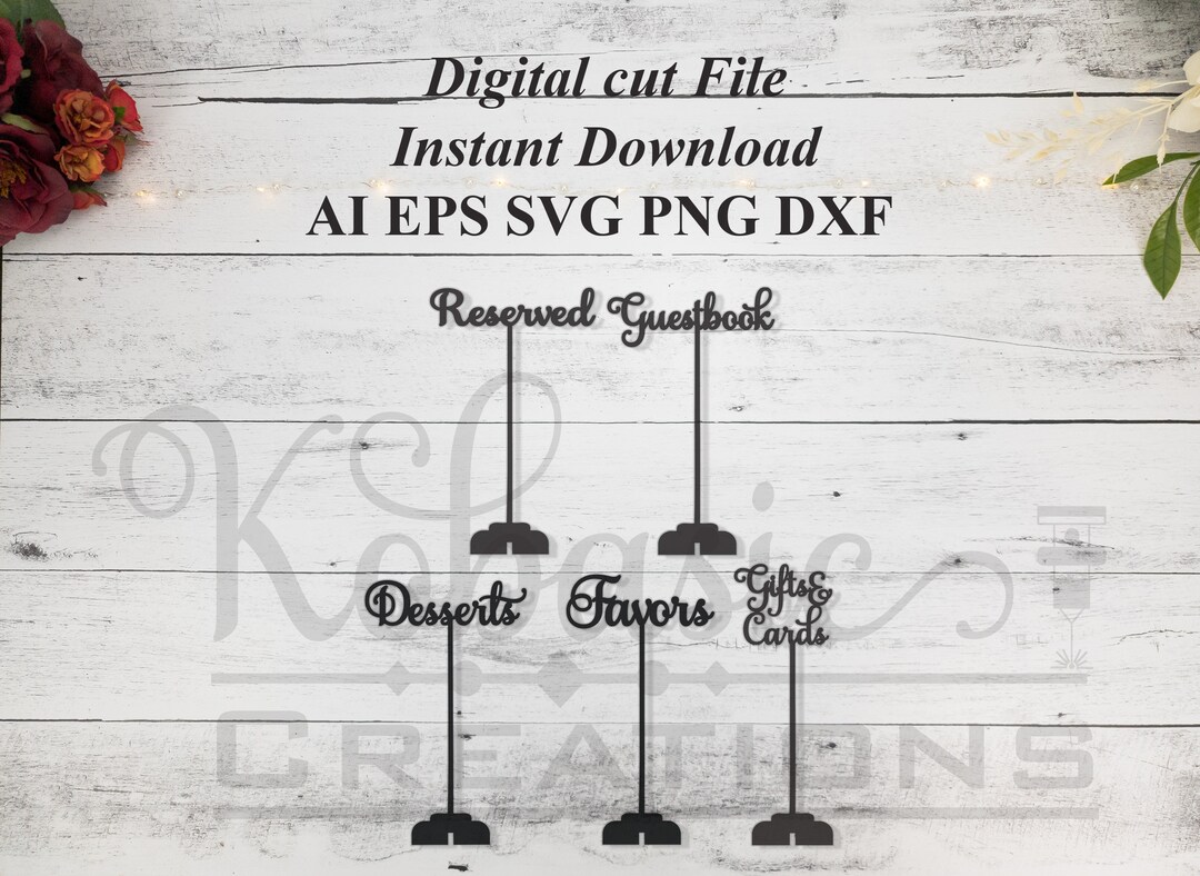 Wedding Table Sign Bundle Vector Cut File, SVG, DIY Wedding Decor ...