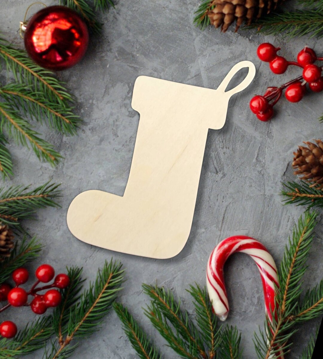 Christmas Stocking Wood Shape, Wood Stocking Shape, Unfinished, DIY ...