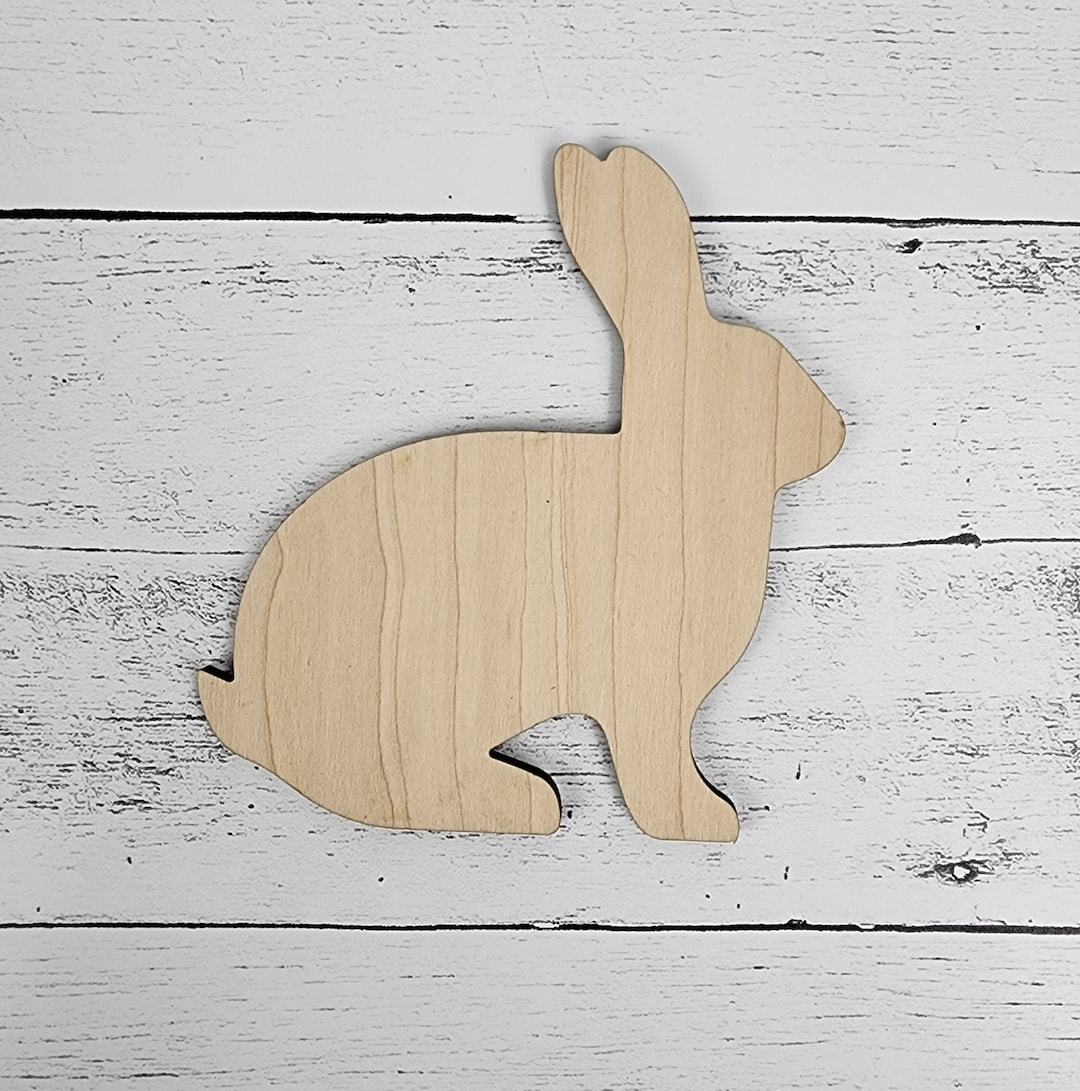 Bunny, Easter Wood Shape, Wooden Rabbit Blank, Unfinished Cut Out ...
