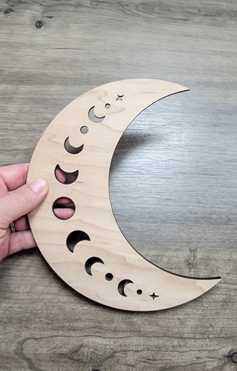 Crescent Moon Phase Wood Shape Sign Wooden Moon Shape Blank - Etsy