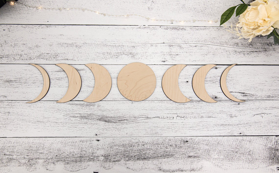 Moon Phase Sign, Wooden Moons, Wood Bojo Decor, Wall Hanging, Wall Art ...
