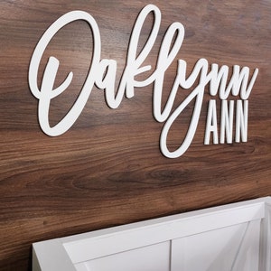 Nursery Baby Name Sign Personalized Wooden First & Middle Name, Baby ...