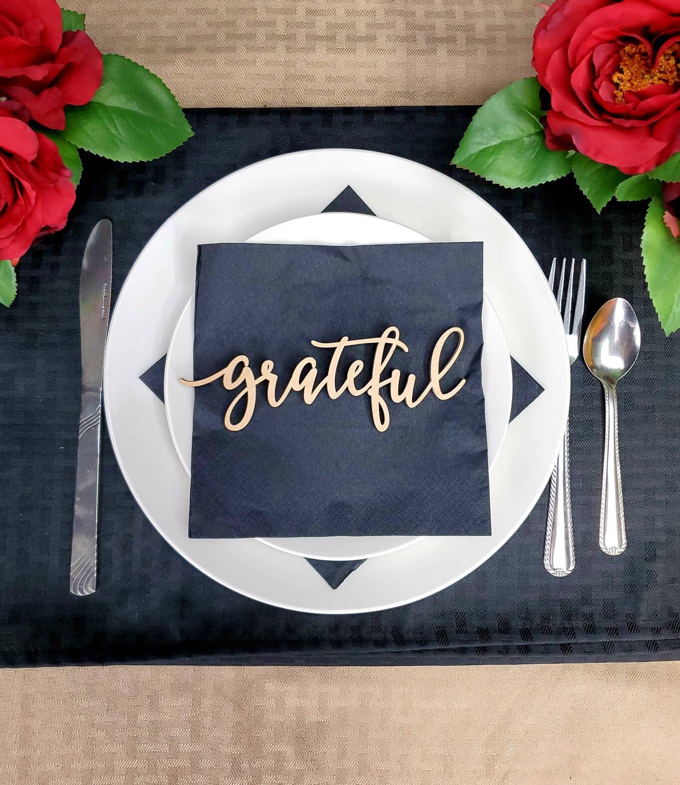Grateful Place Cards, Grateful Sign, Thanksgiving Table Setting ...