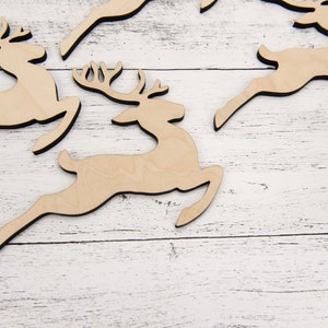 Santa Sleigh & Reindeer Wood Shapes, Wooden Christmas Shape, Unfinished ...