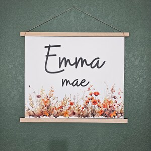 Custom Name Sign Canvas Print for Nursery, Personalized With First ...