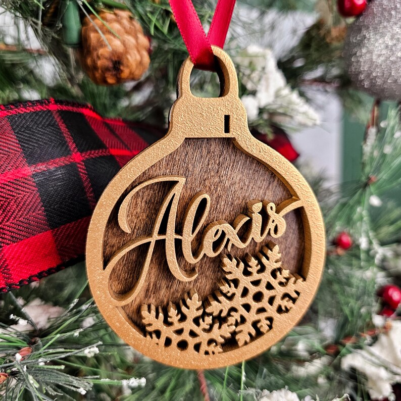 Custom Stocking Name Tags, Wooden Christmas Ornaments Personalized With ...