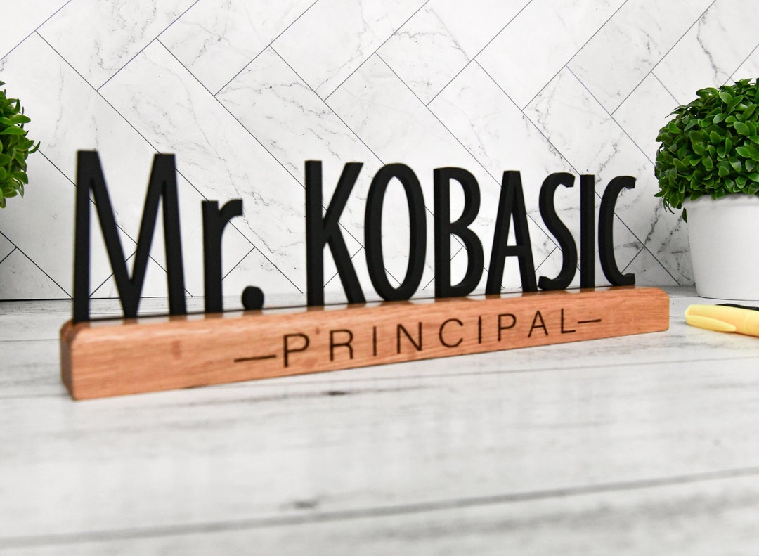 Desk Name Plate for Teacher, Principal, Executive, Custom Company ...