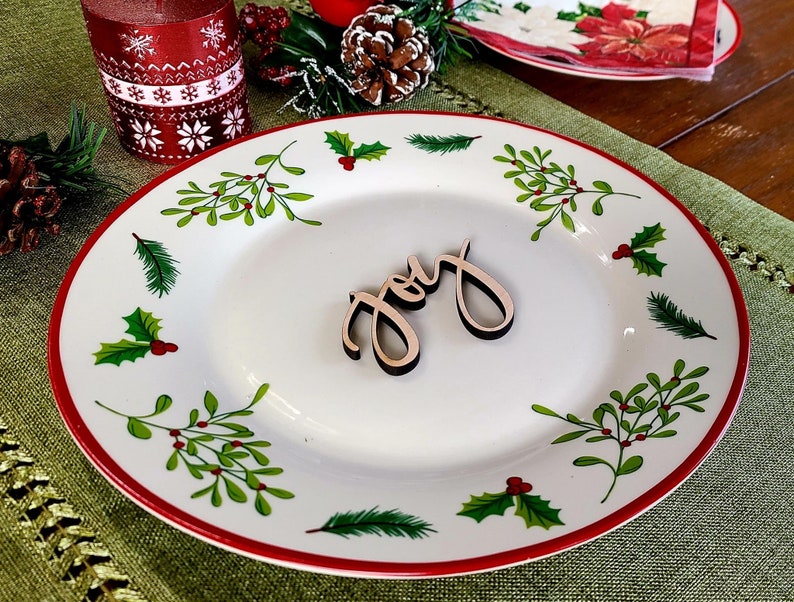 Joy Place Cards Christmas Plate Setting Cards Christmas - Etsy