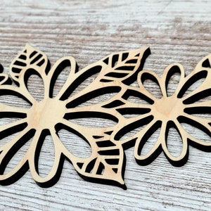 Wood Floral Cut Out, Flower Shapes, Wooden Floral Pattern for Wood ...