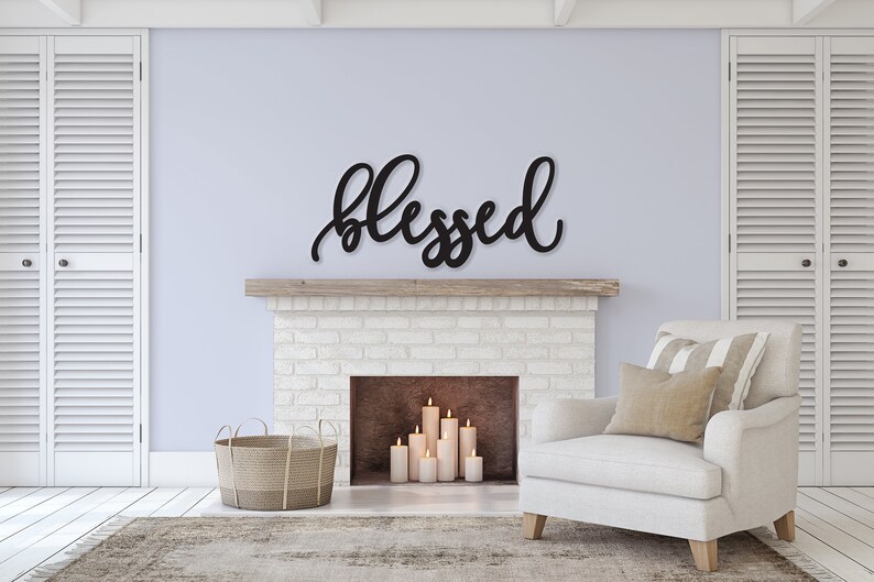 Blessed Sign Blessed Wood Sign Blessed Wall Decor | Etsy