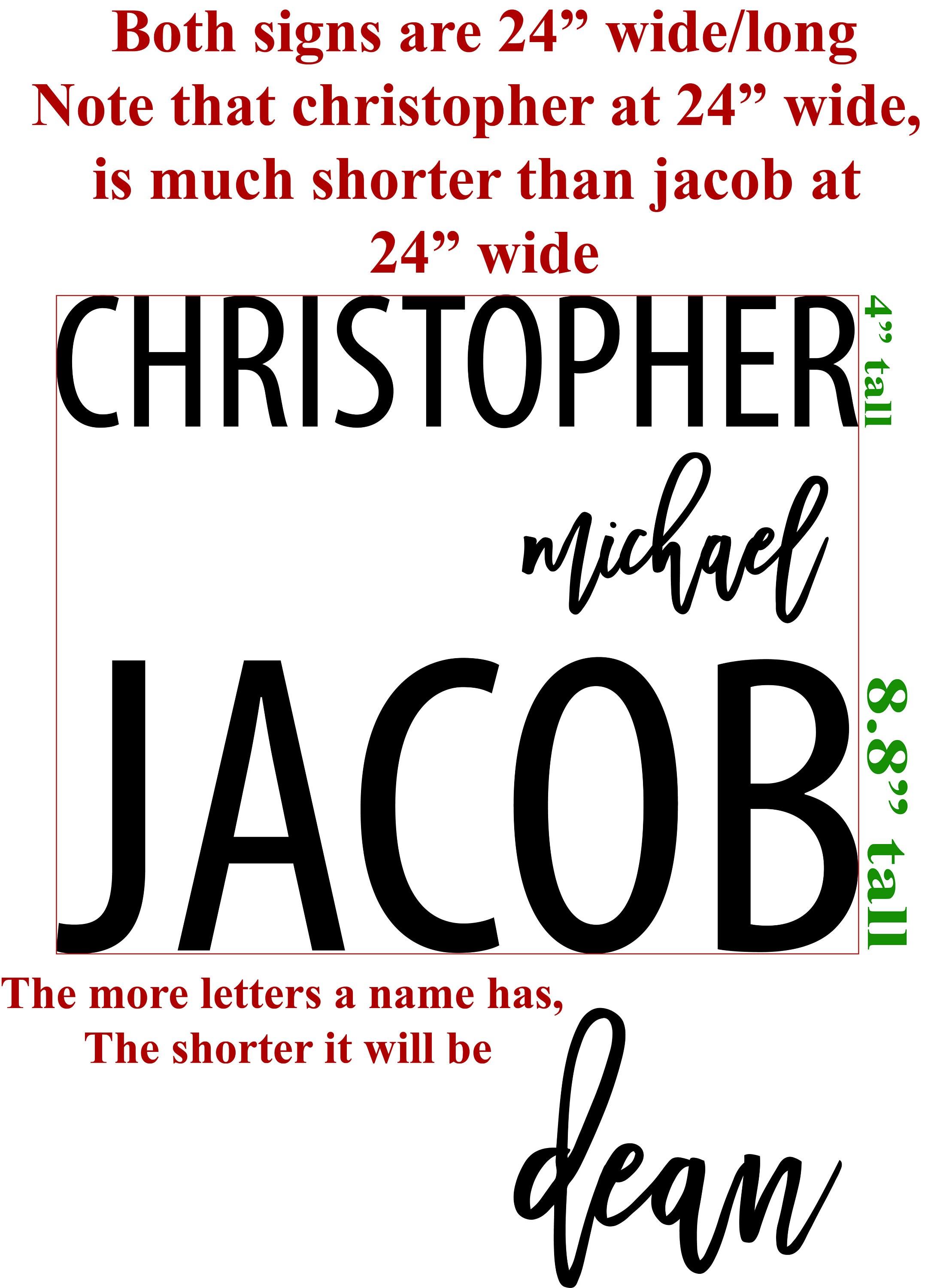 Custom Name Sign First & Middle Name. Personalized Name Sign | Etsy