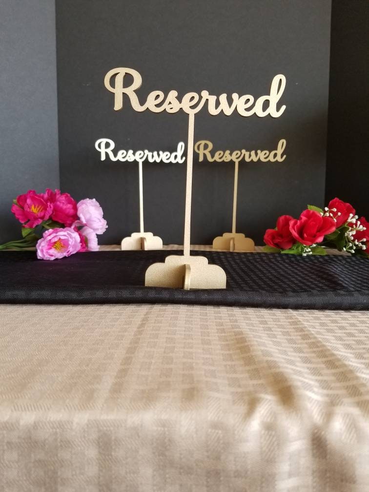 Reserved Sign. Reserved Wedding Sign. Freestanding Reserved - Etsy