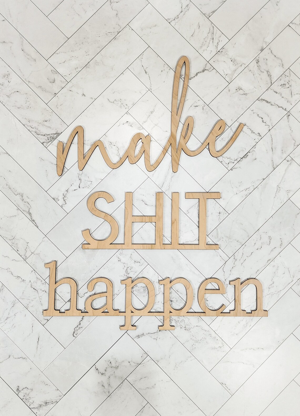 Make SHIT Happen Bathroom Sign Decor Funny Bathroom Wall - Etsy