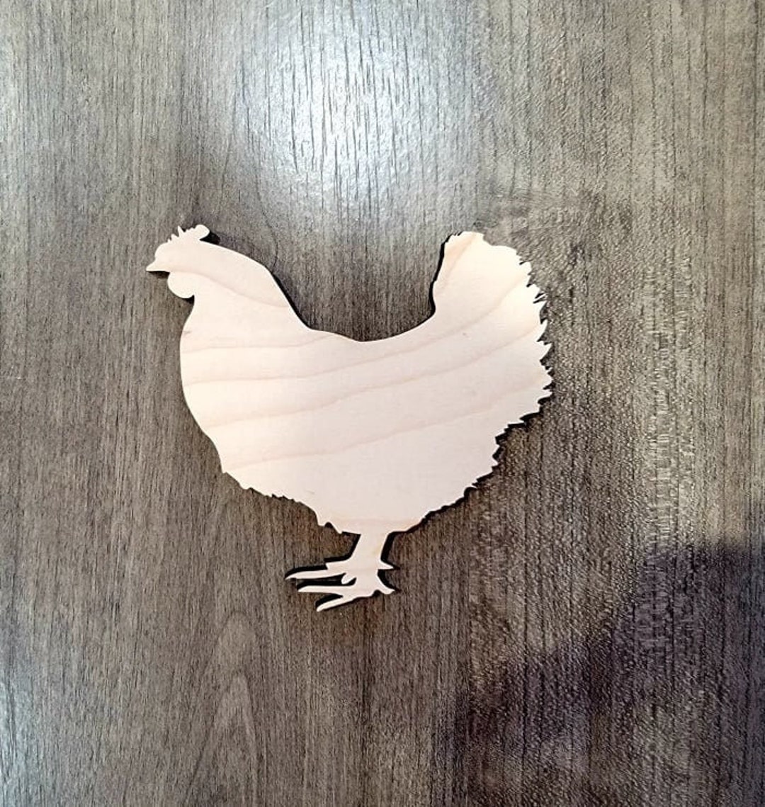 Chicken Wood Shape, Wooden Chicken Shape Blank, Unfinished Chicken ...