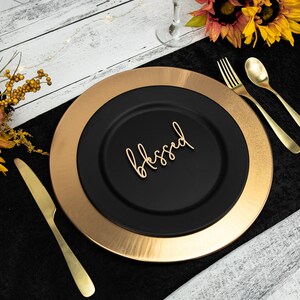 Blessed Place Cards, Thanksgiving Table Plate Settings, Blessed Wood ...