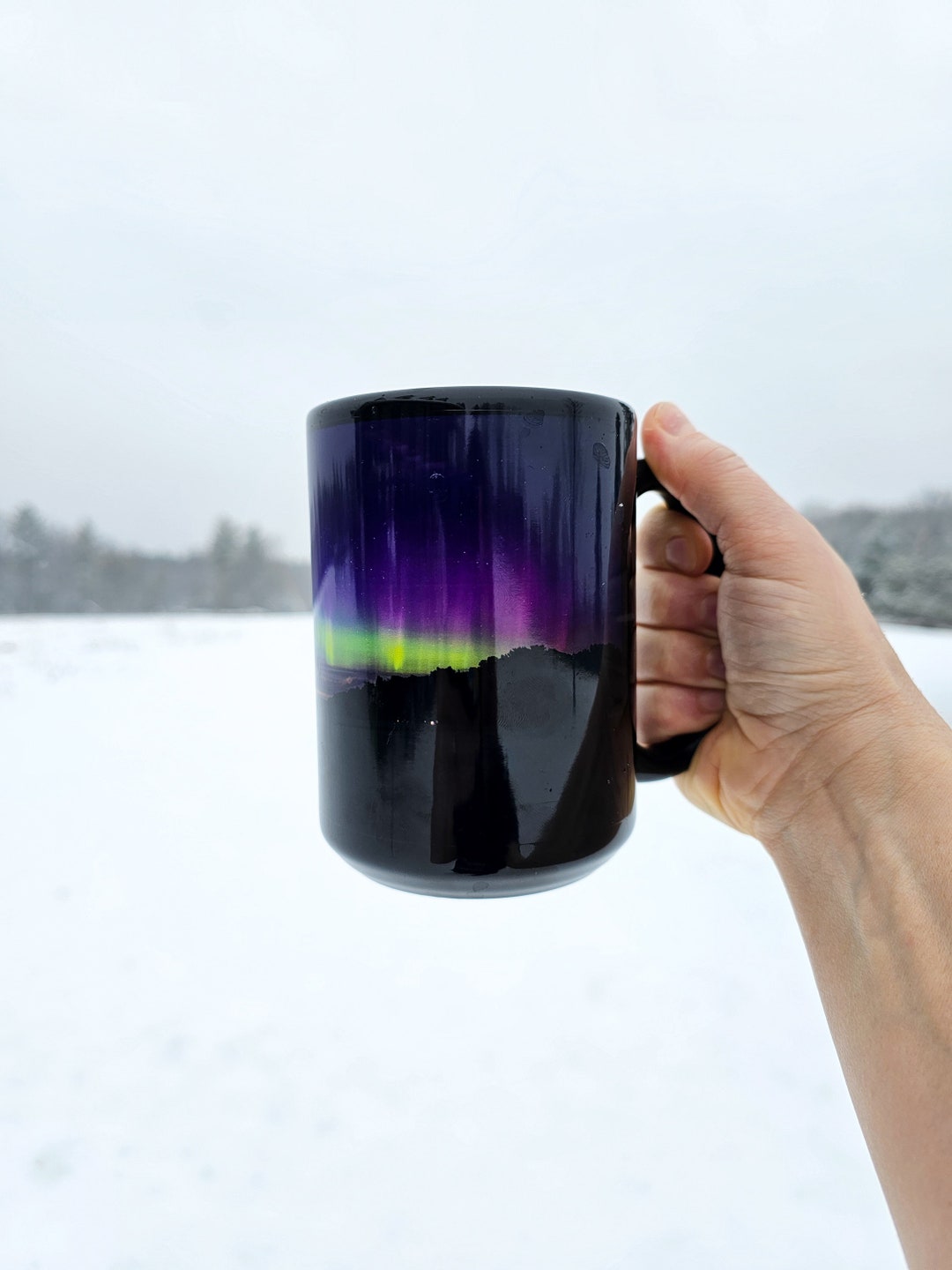 Northern Lights From Michigan Coffee Mug With Aurora Borealis, Upper ...