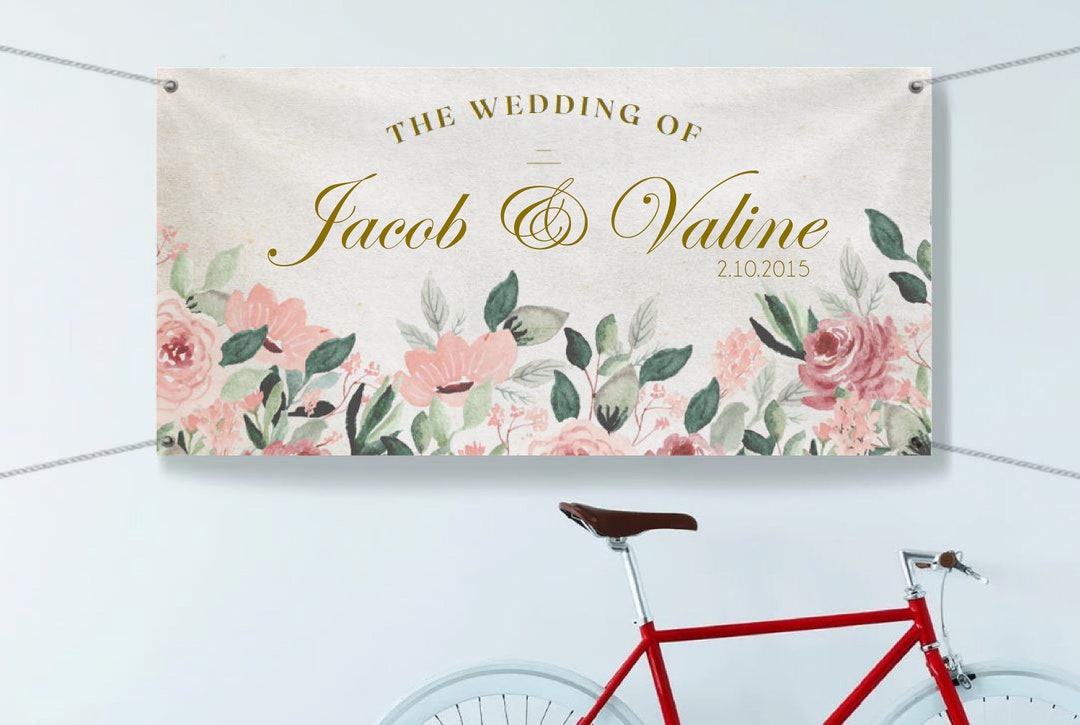 Personalized Wedding Welcome Banner, Custom Wedding Sign With Names ...